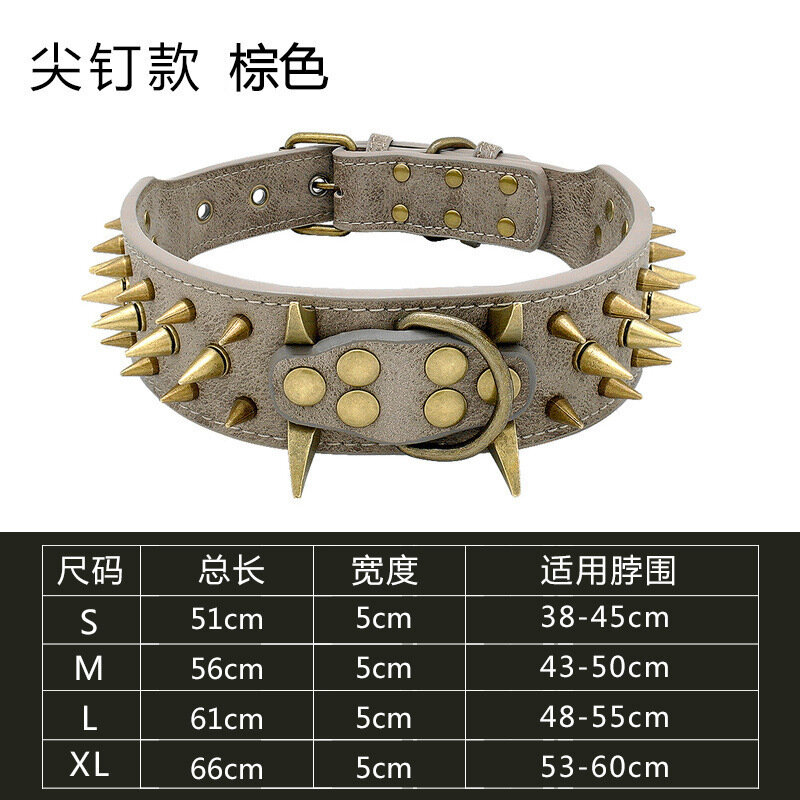 Ошейник для средних и крупных собак для питбулей, ошейник с заклепками для кане корсо, анти-грызущий ошейник для булли, добермана, малинуа, ошейник для волчьих собак