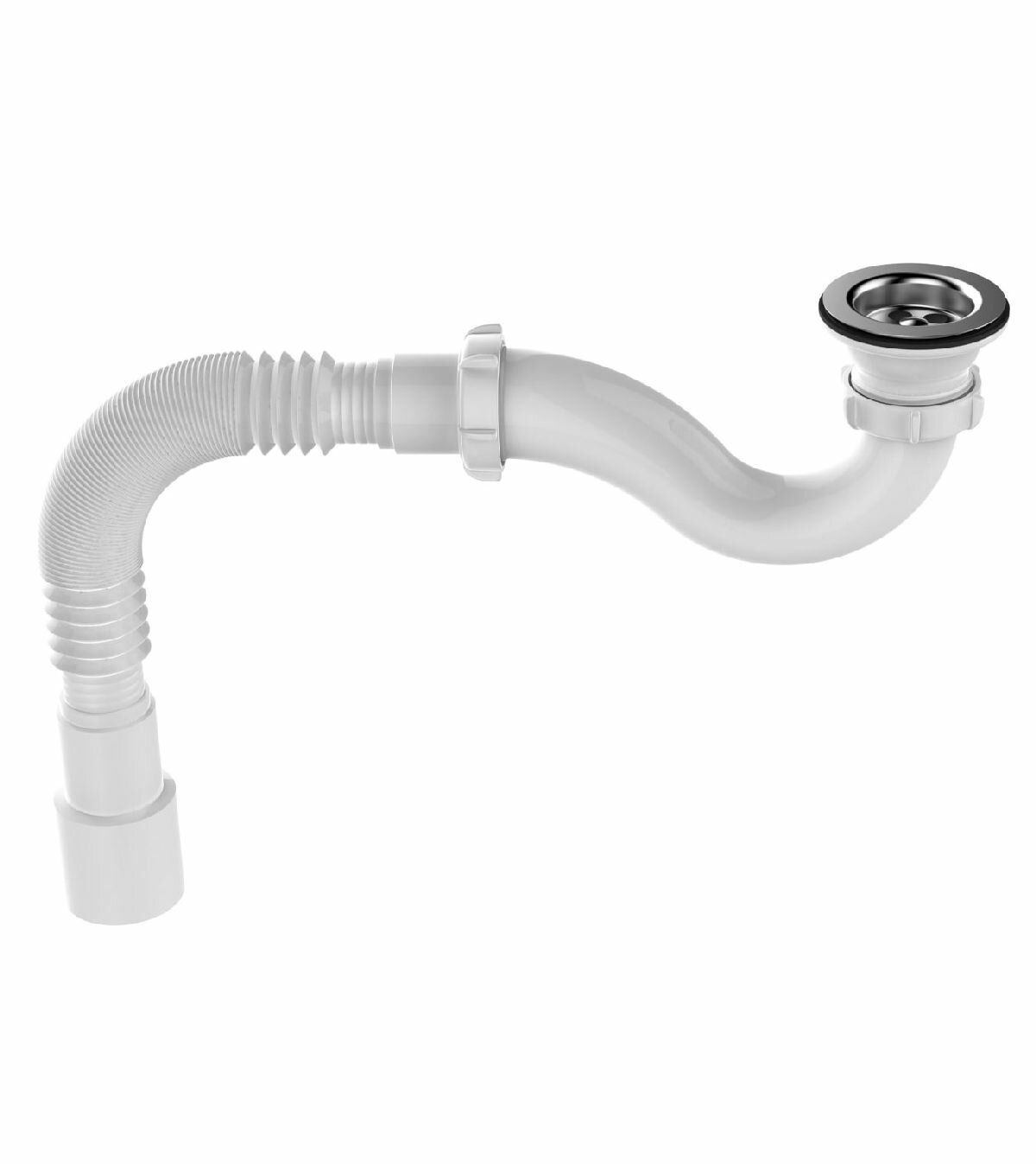 Сифон для душевого поддона 1 1/2"х40 с метал решеткой с гидрозатвором 40х40/50, длина винта 60 мм