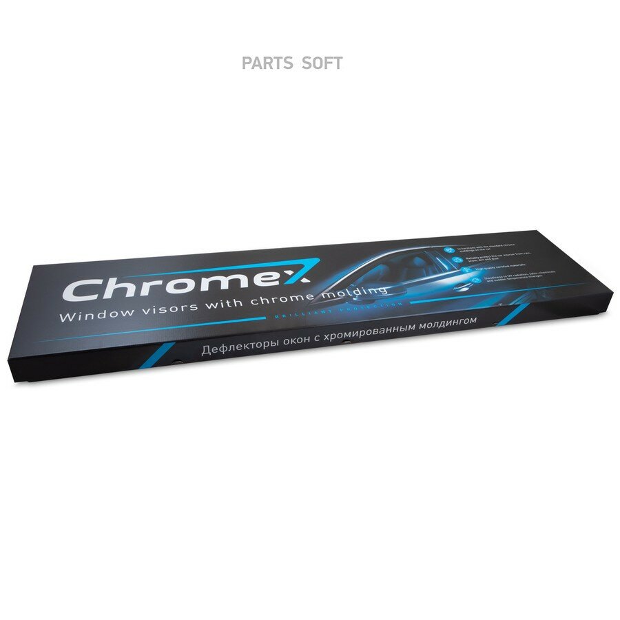 Дефлекторы окон CHROMEX с хром. молдингом TOYOTA CAMRY VII 2011-2017, . от официального дистрибьютора, CHROMEX, артикул CHROMEX63006