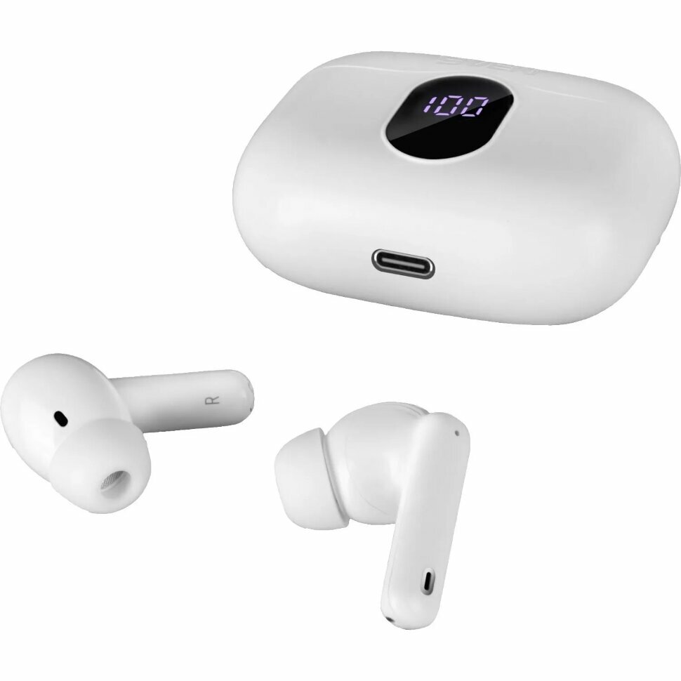 Наушники Sven E-310B, белый, Bluetooth, TWS, ANC, ENC, 2244084