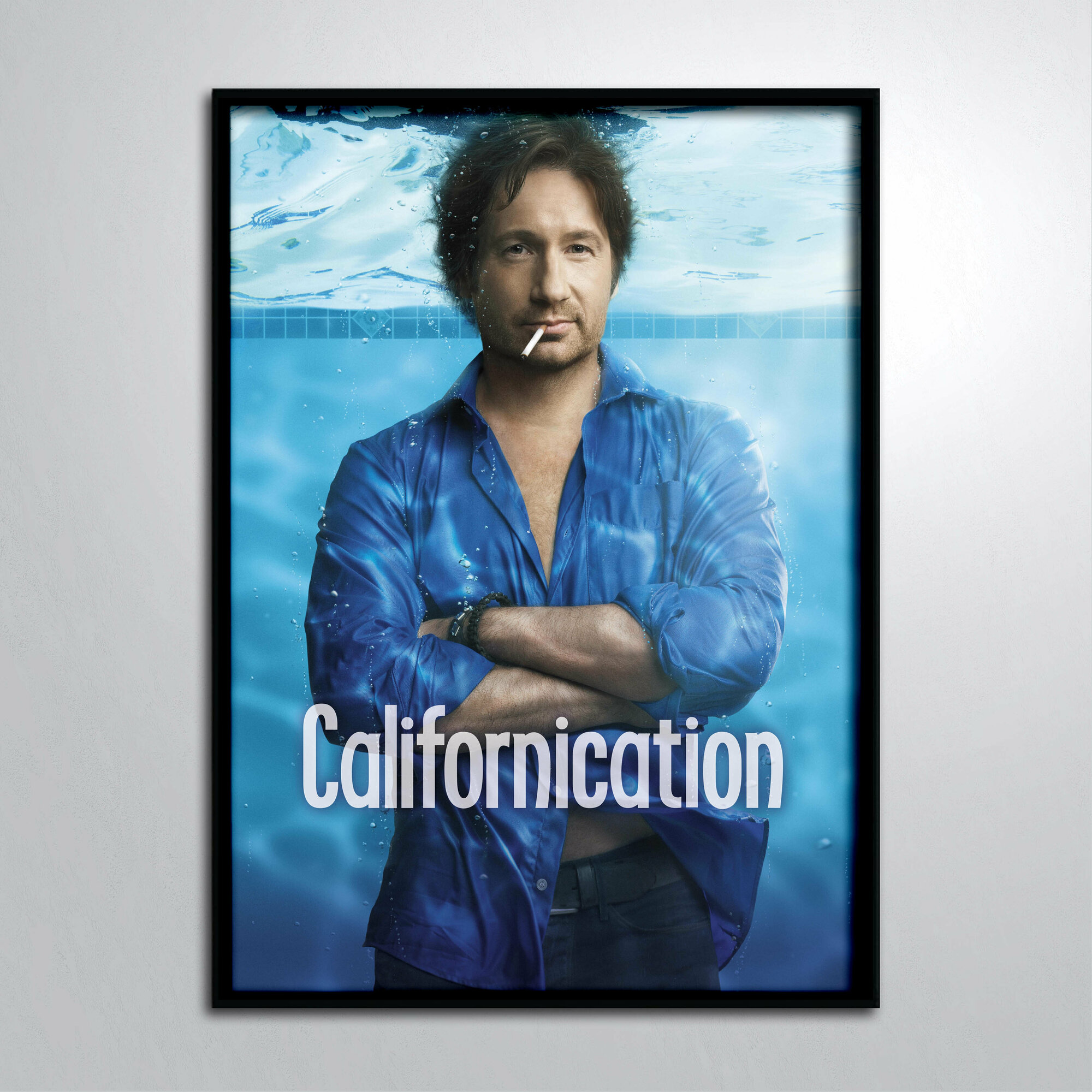 Постер в раме/Блудливая Калифорния Дэвид Духовны Бассейн Californication