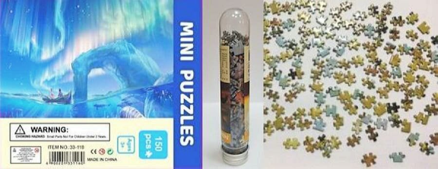 ПазлыВКолбе 150 деталей. Полярное сияние MINI PUZZLES (10*15 см) 33-118, (YIWU XINSHIXIAN ARTS AND CRAFT