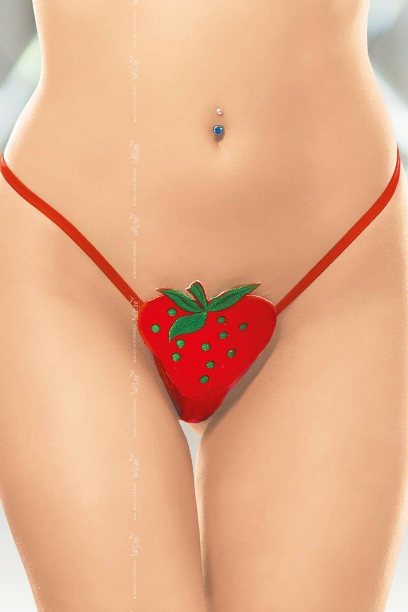 Стринги соблазнительные женские Soft Line «Клубничка» S/L, красные
