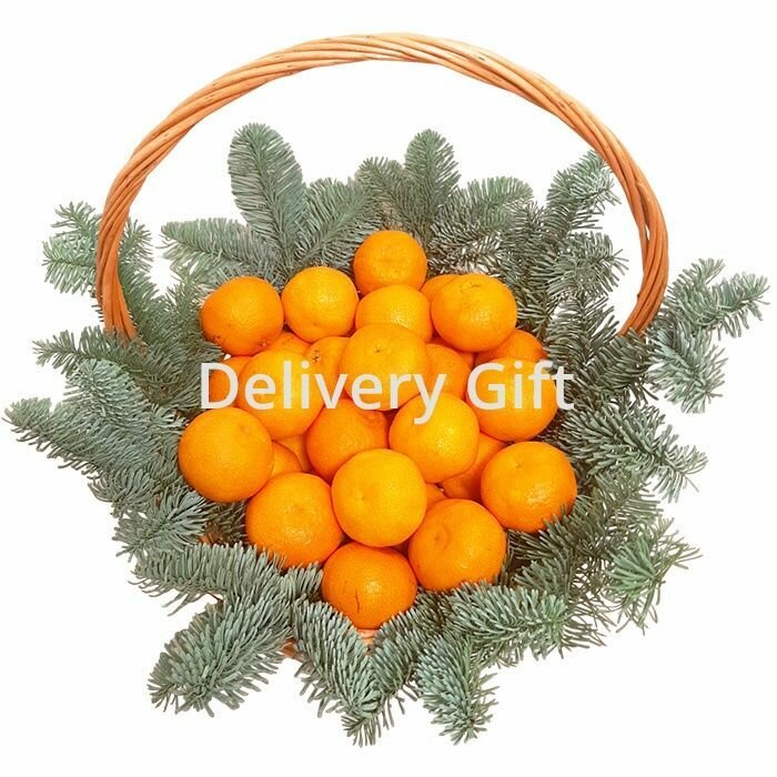 Новогодняя корзина с мандаринами