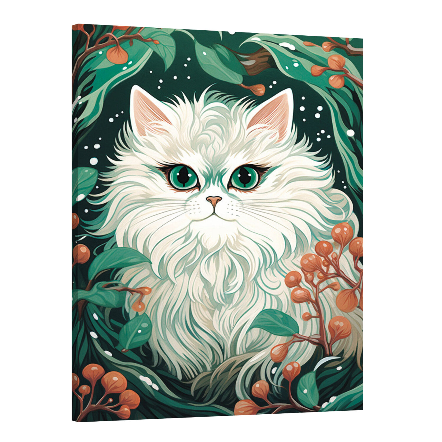 Интерьерная картина 50х70 "Белый кот"