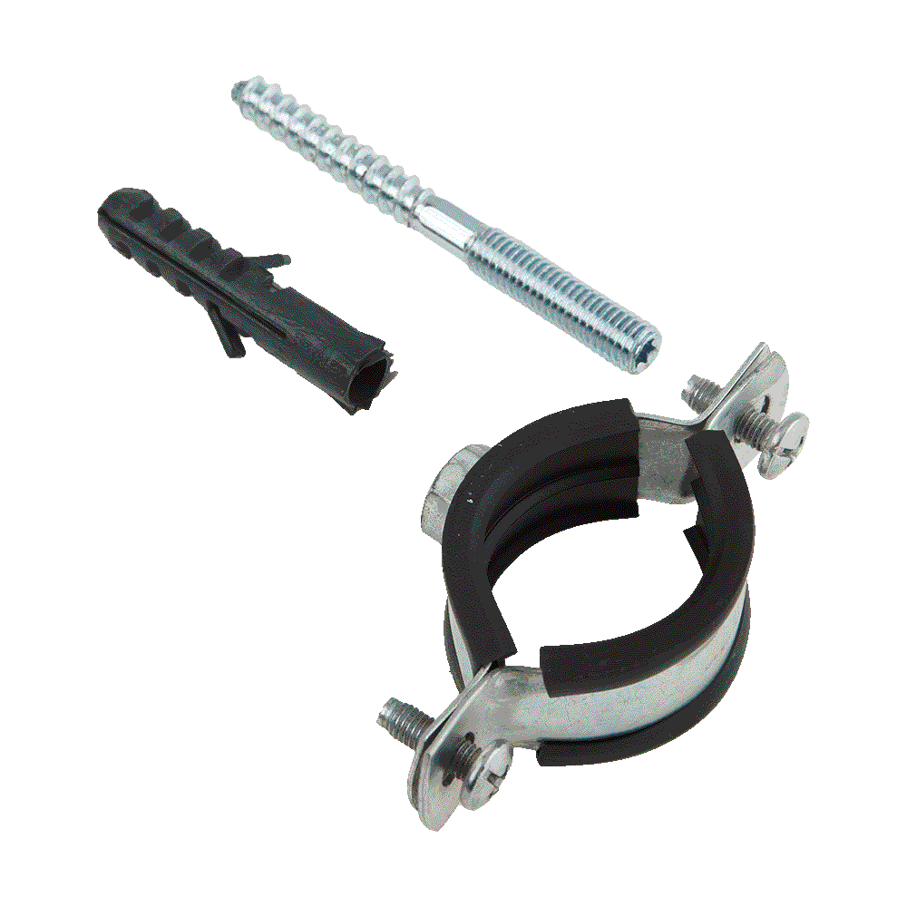 Хомут металлорезиновый С дюбелем И шурупом 1 (32-35ММ)