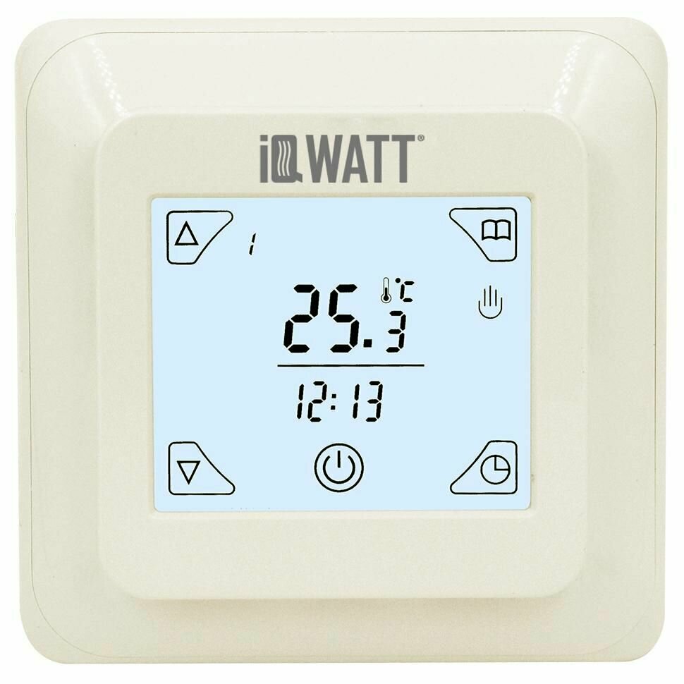 Терморегулятор с ЖК-дисплеем и сенсорными кнопками IQ THERMOSTAT TS (ivory)