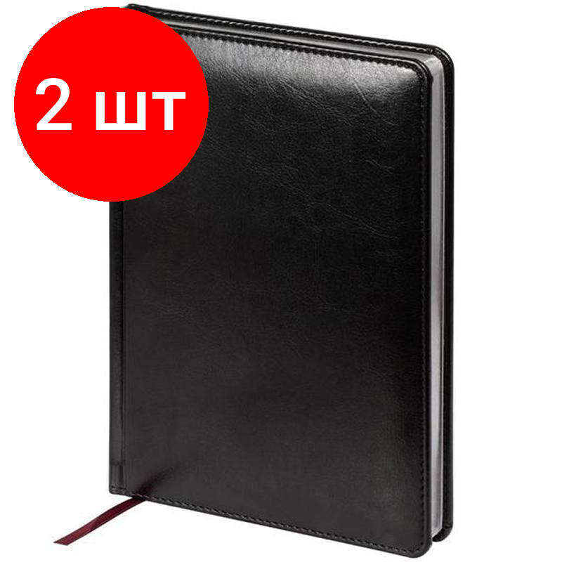 Комплект 2 штук, Ежедневник недатированный А5 Sidney Nebraska, черн, сереб. обр,272стр 3-128/16