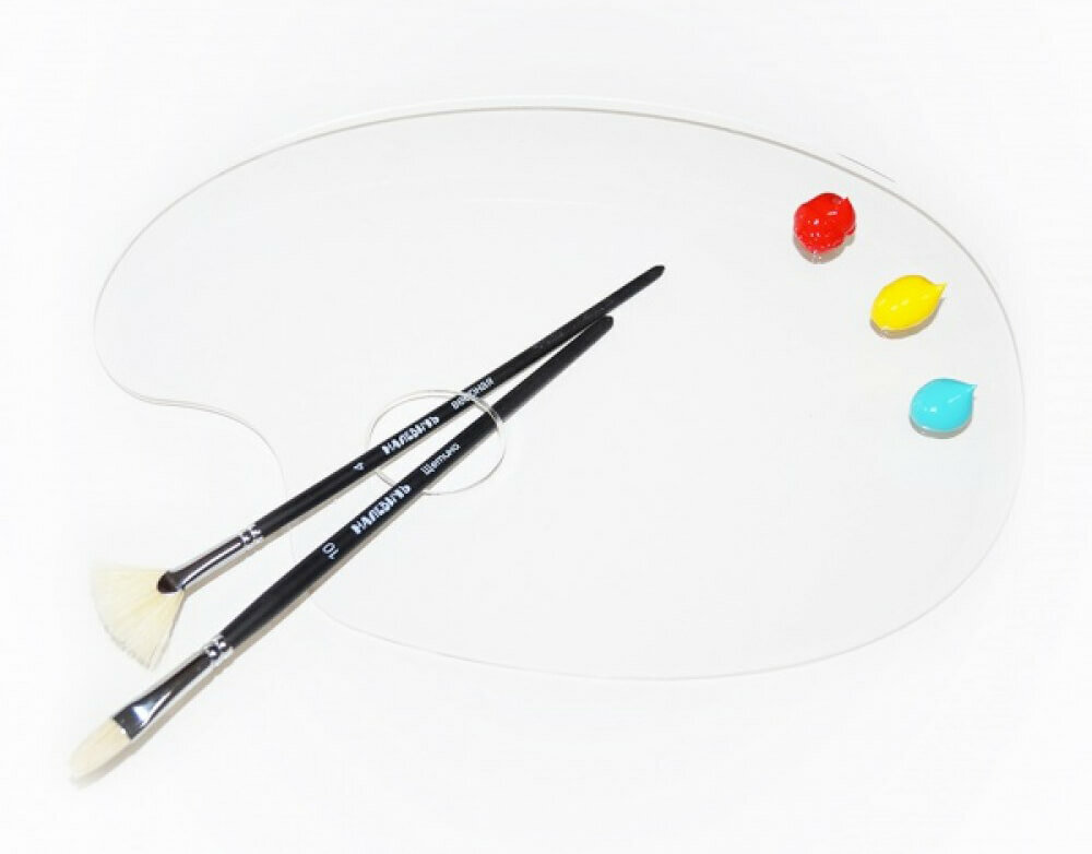 Палитра из оргстекла малевичъ овальная 220х300мм толщина 3мм