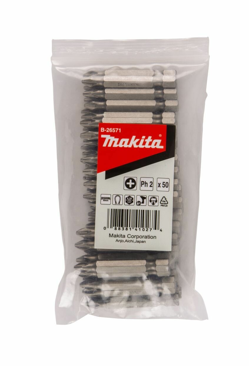 Бита PH2, 50 мм, E-FORM (MZ), 50 ШТ Makita B-26571