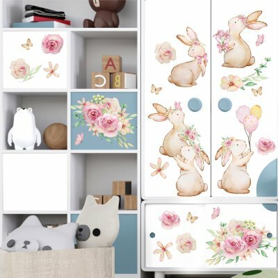 Наклейка интерьерная на стену «Зайчики»