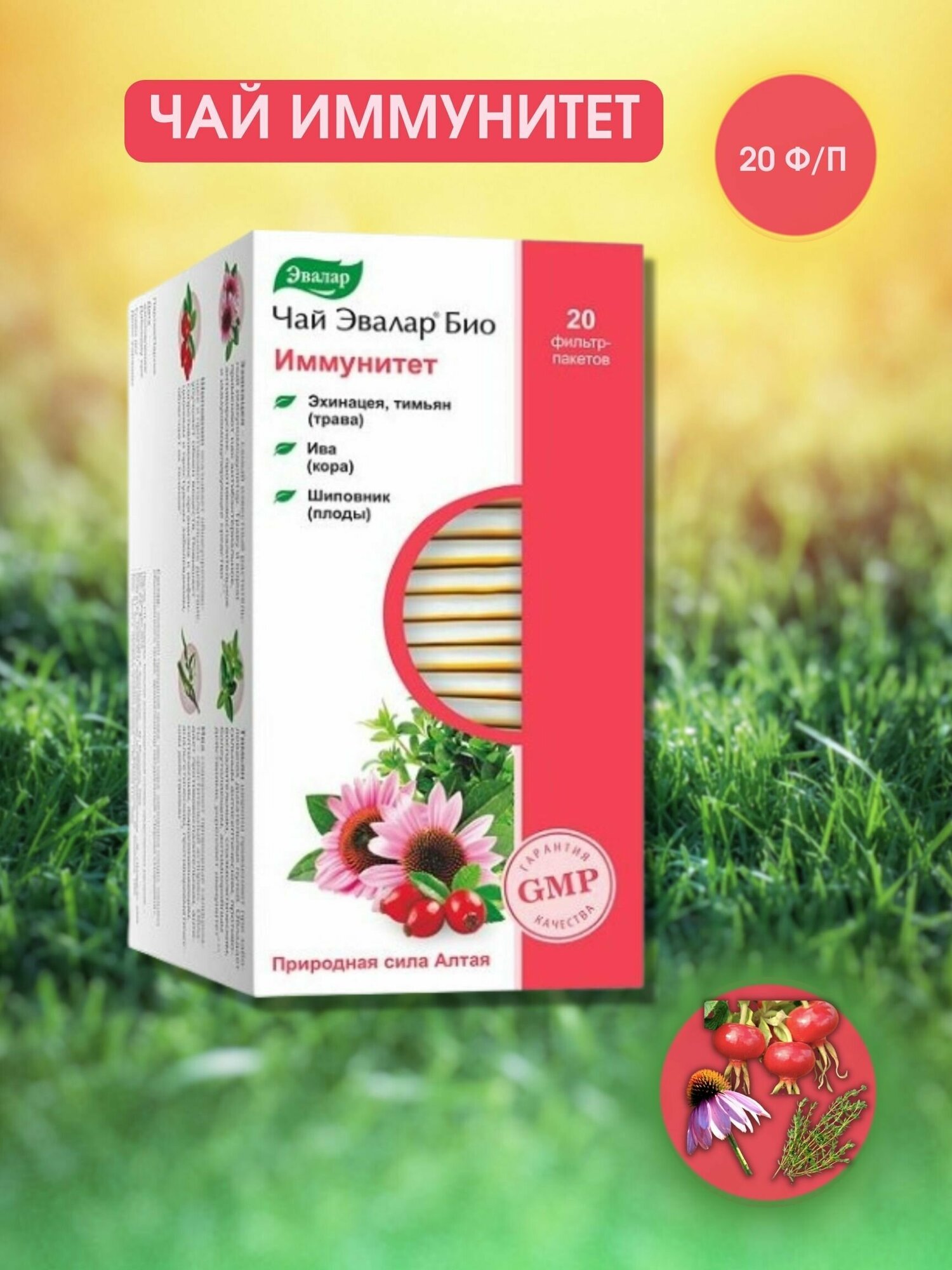 Чай иммунитет 20 фильтр-пакетов по 1,5г Эвалар Био
