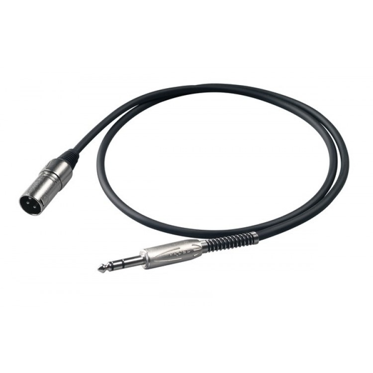 PROEL BULK230LU10 - микрофонный. кабель, 6.3 джек стерео XLR (папа), длина - 10 м