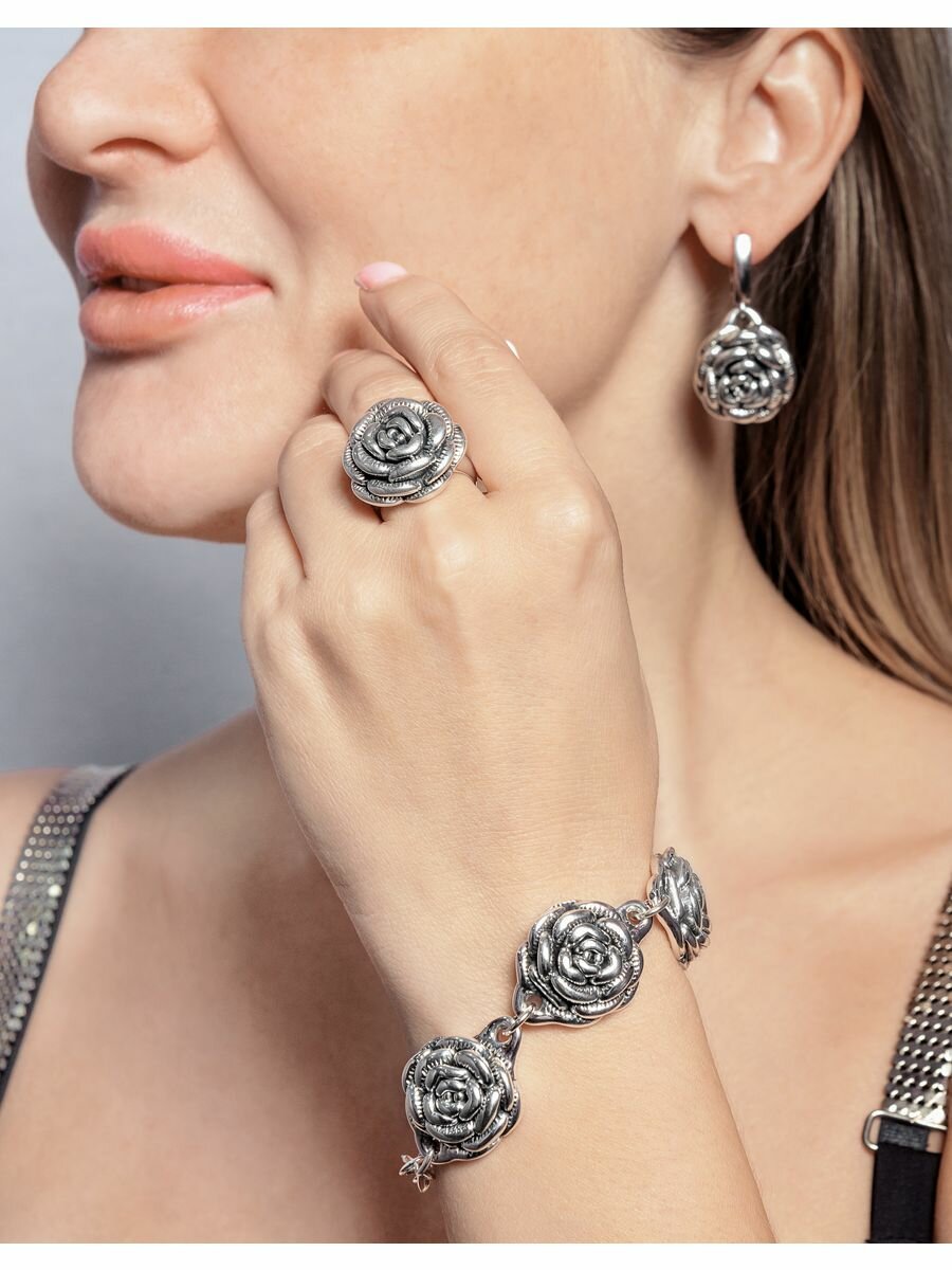 Серьги L-Silver, серебро, 925 проба, оксидирование, , серебристый — фото 1