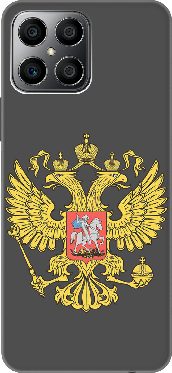 Матовый Soft Touch силиконовый чехол на Honor X8, Хонор Икс 8 с 3D принтом "Patriot" черный