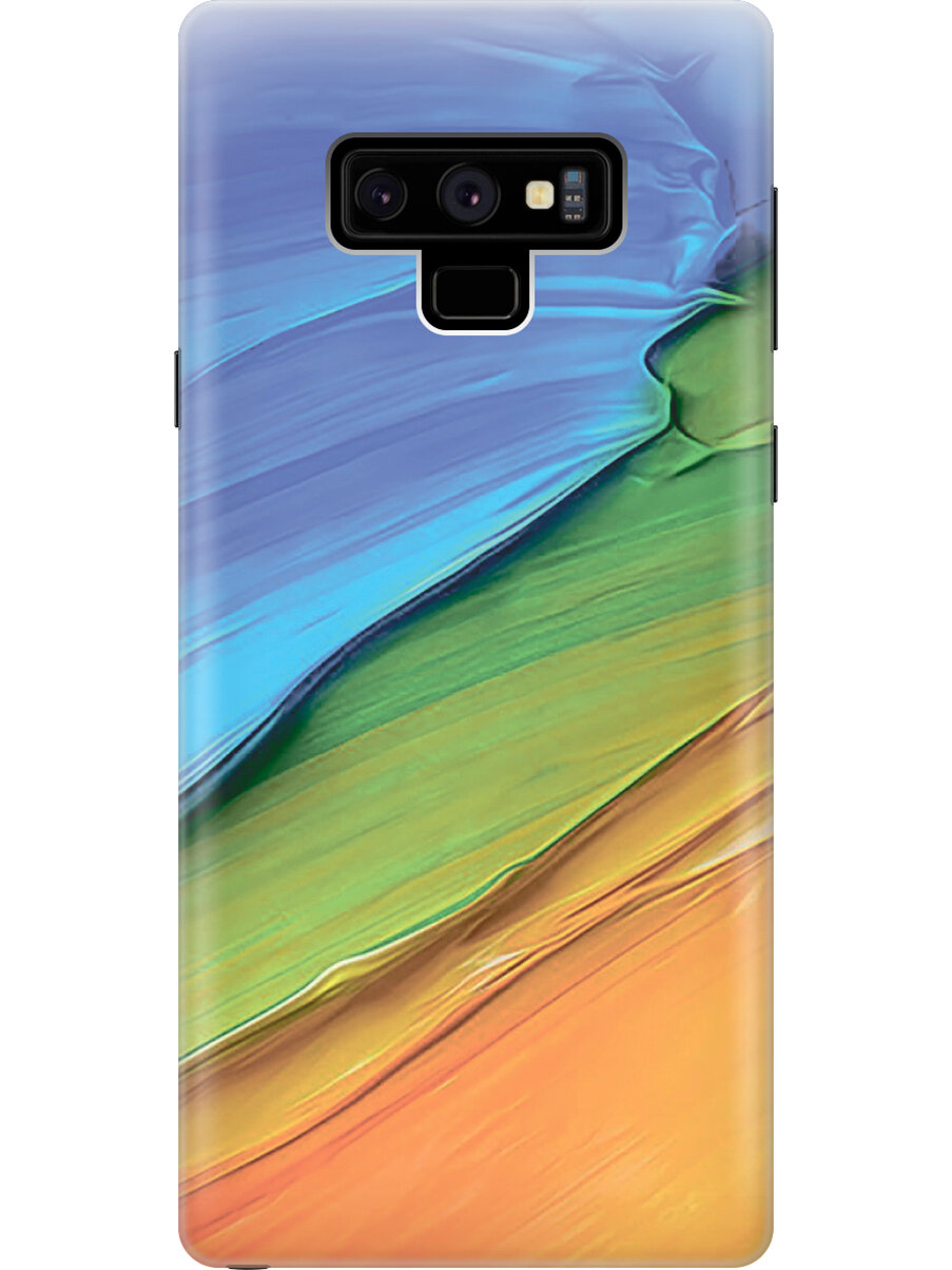 Силиконовый чехол на Samsung Galaxy Note 9, Самсунг Ноут 9 с принтом "Желто-синие ткани"