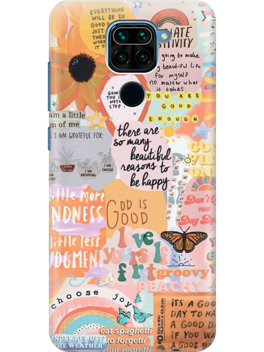 Силиконовый чехол на Xiaomi Redmi Note 9, Сяоми Редми Ноут 9 с принтом "Милые стикеры"