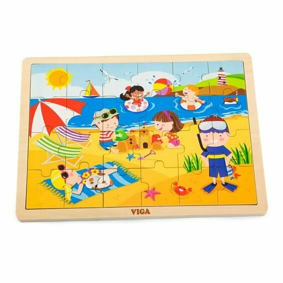 Деревянные пазлы для малышей Viga Toys "Лето" 24 деталей