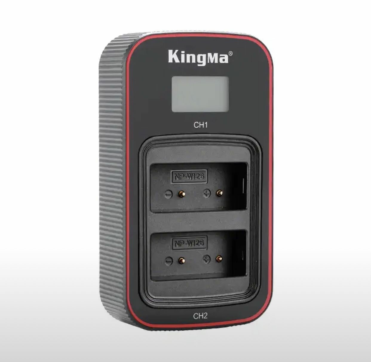Зарядное устройство KingMa c дисплеем и двумя слотами для аккумуляторов Fujifilm NP-W126.