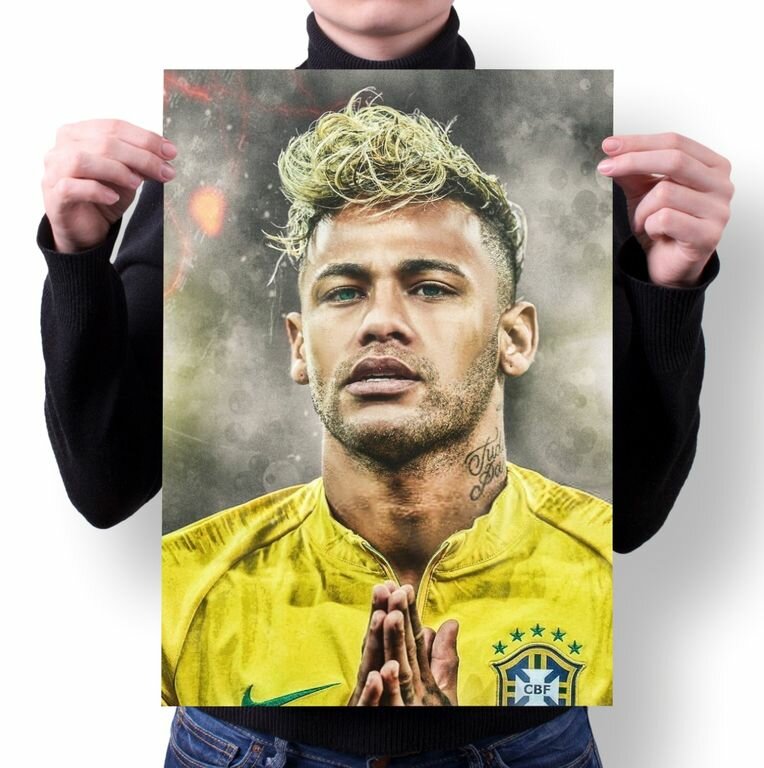 Плакат Неймар да Силва Сантос Жуниор, Neymar da Silva Santos Junior №5, А4