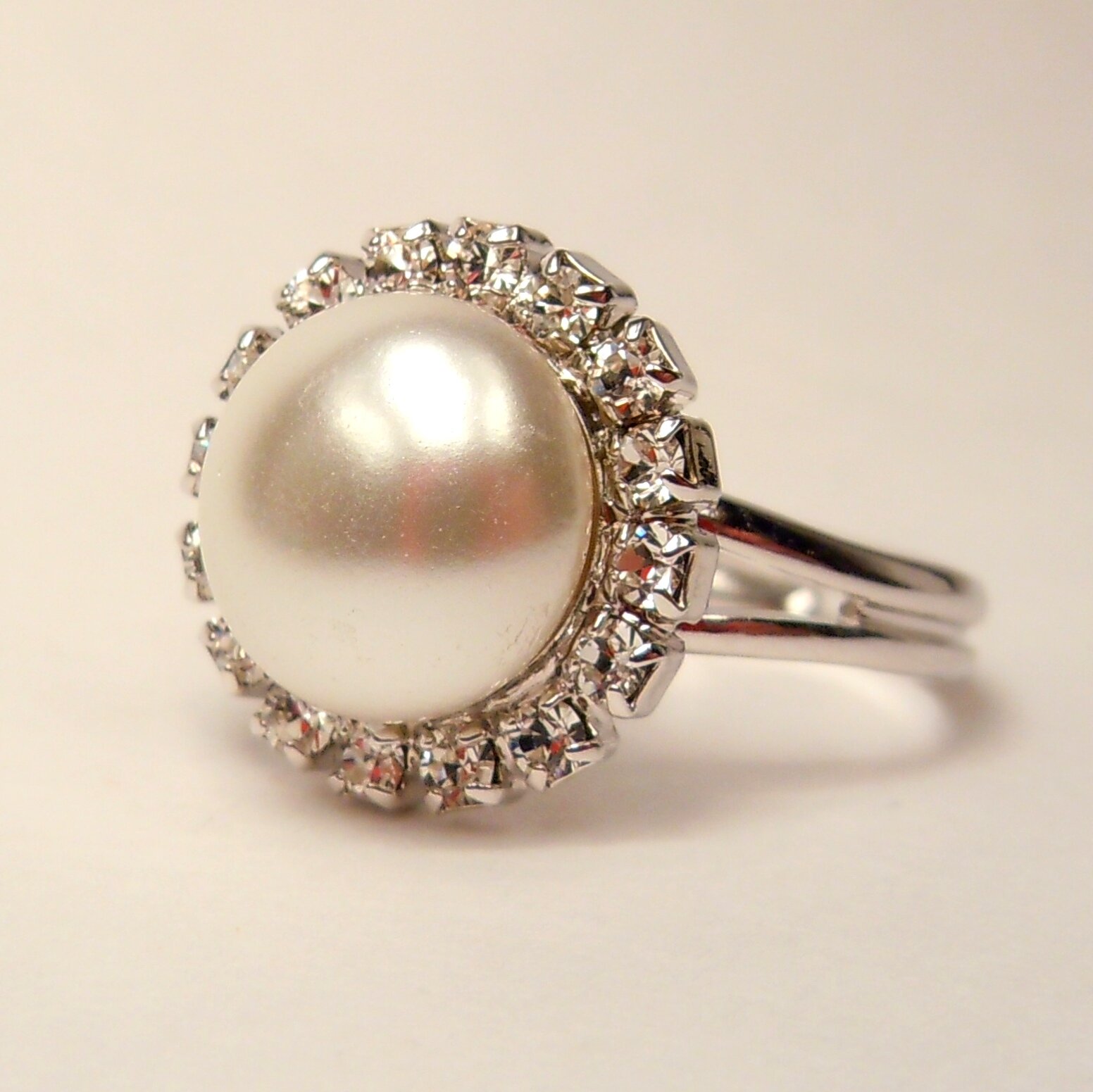 Кольцо, жемчуг Swarovski синтетический, Swarovski Zirconia