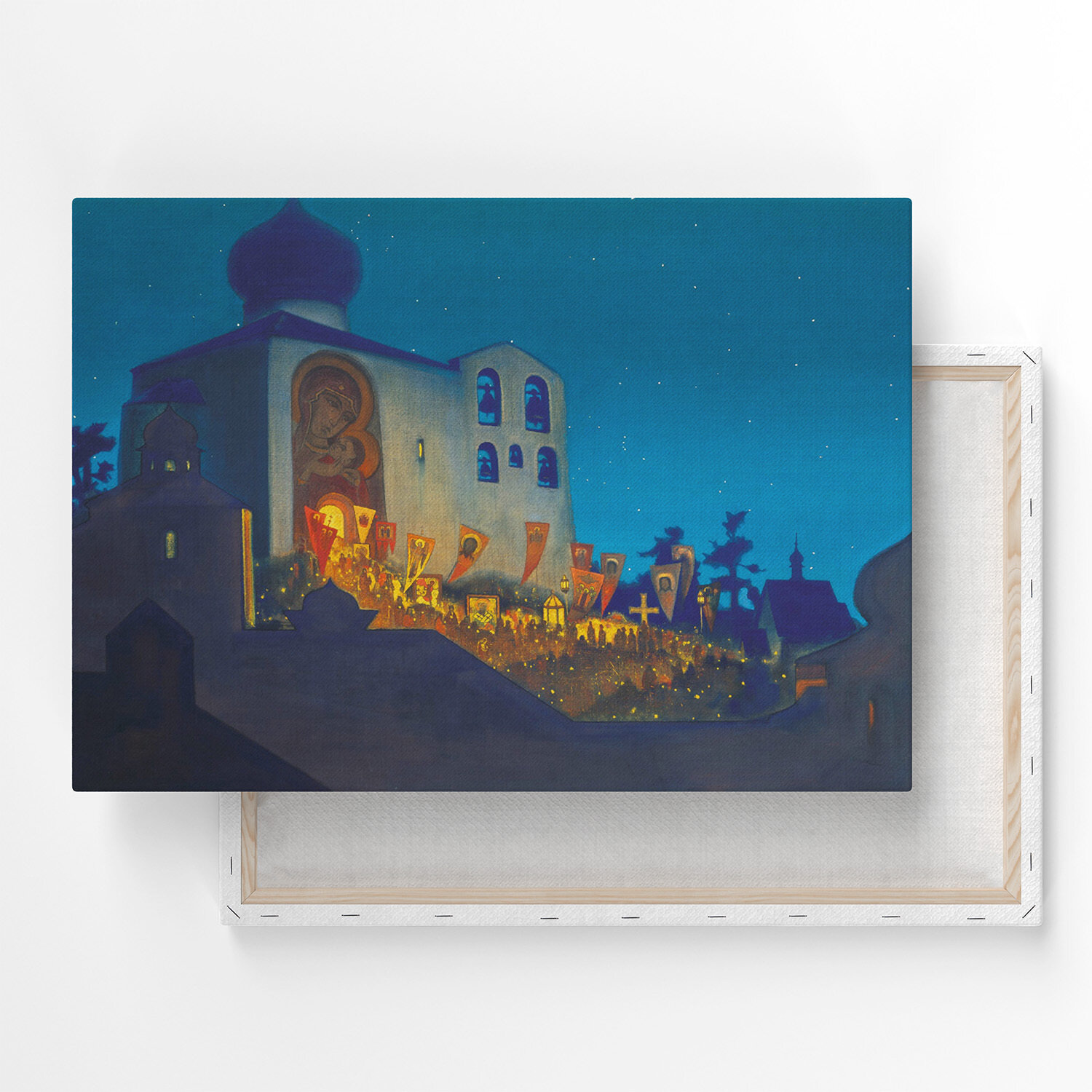 Картина на холсте, репродукция / Рерих Николай - Небесные силы служат / Размер 40 x 53 см