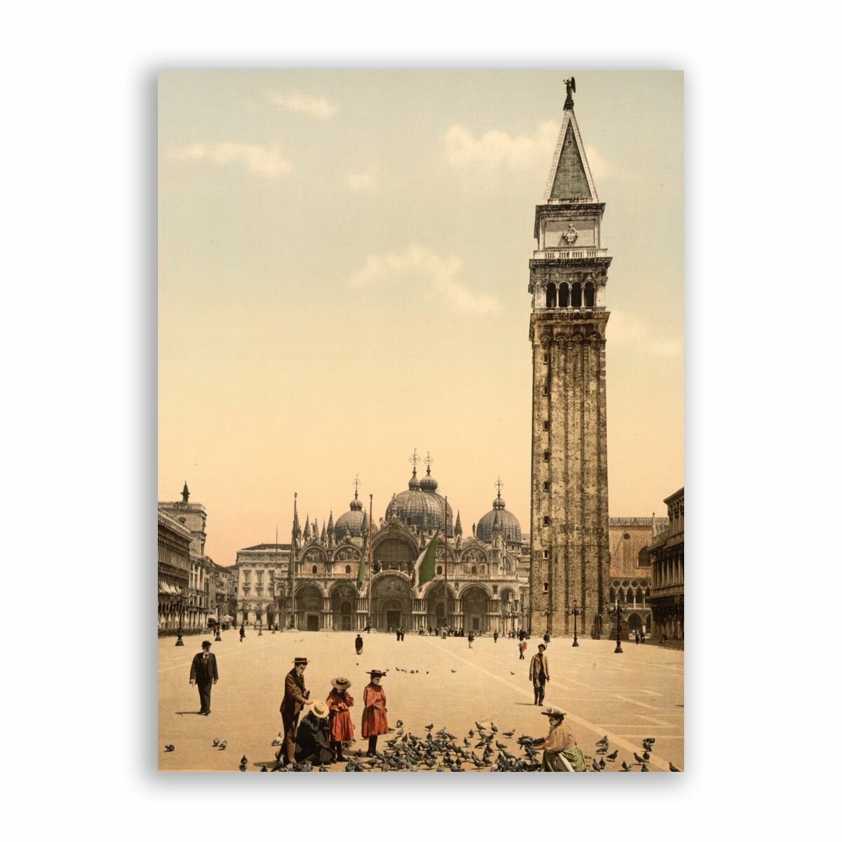 Постер, плакат на бумаге / St. Marks Place, with campanile, Venice, Italy / Размер 40 x 53 см