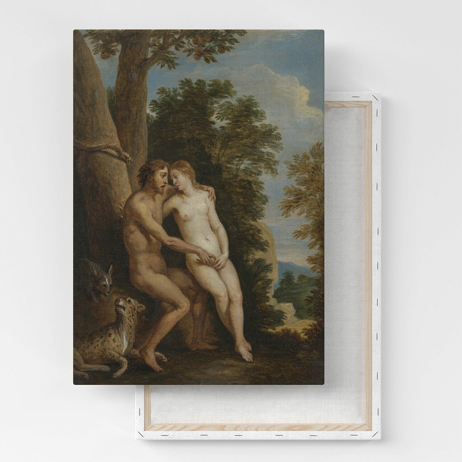 Картина на холсте, репродукция / Давид Тенирс Младший - Adam and Eve in Paradise / Размер 30 x 40 см
