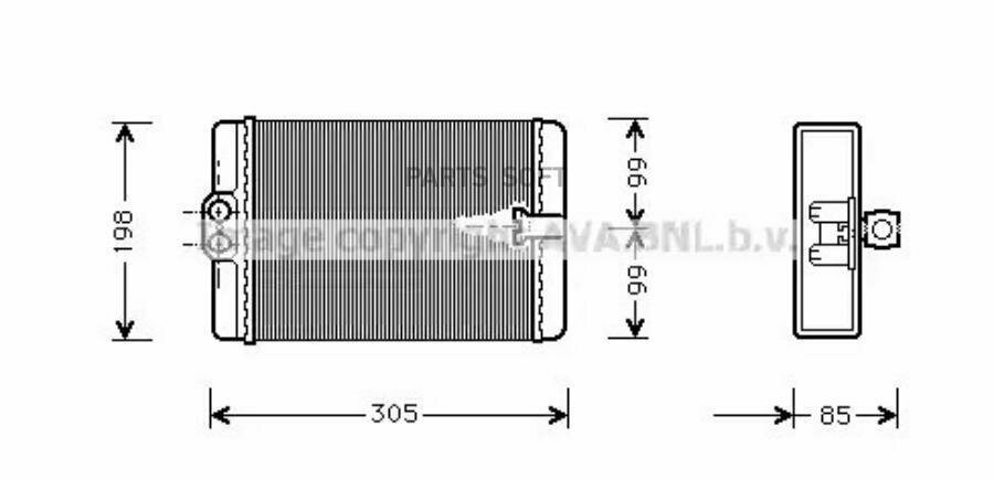 Радиатор печки MERSEDES W210, W220 (95>05) Ava арт. MSA6250