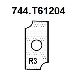 Нож внутренний радиус R3 (T61204) для 1472516512 Rotis 744. T61204