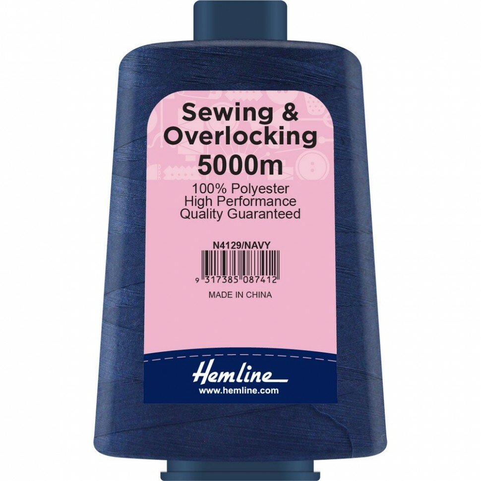 Hemline N4129/NAVY Нить универсальная Hemline для шитья и оверлока, синий, 40/2