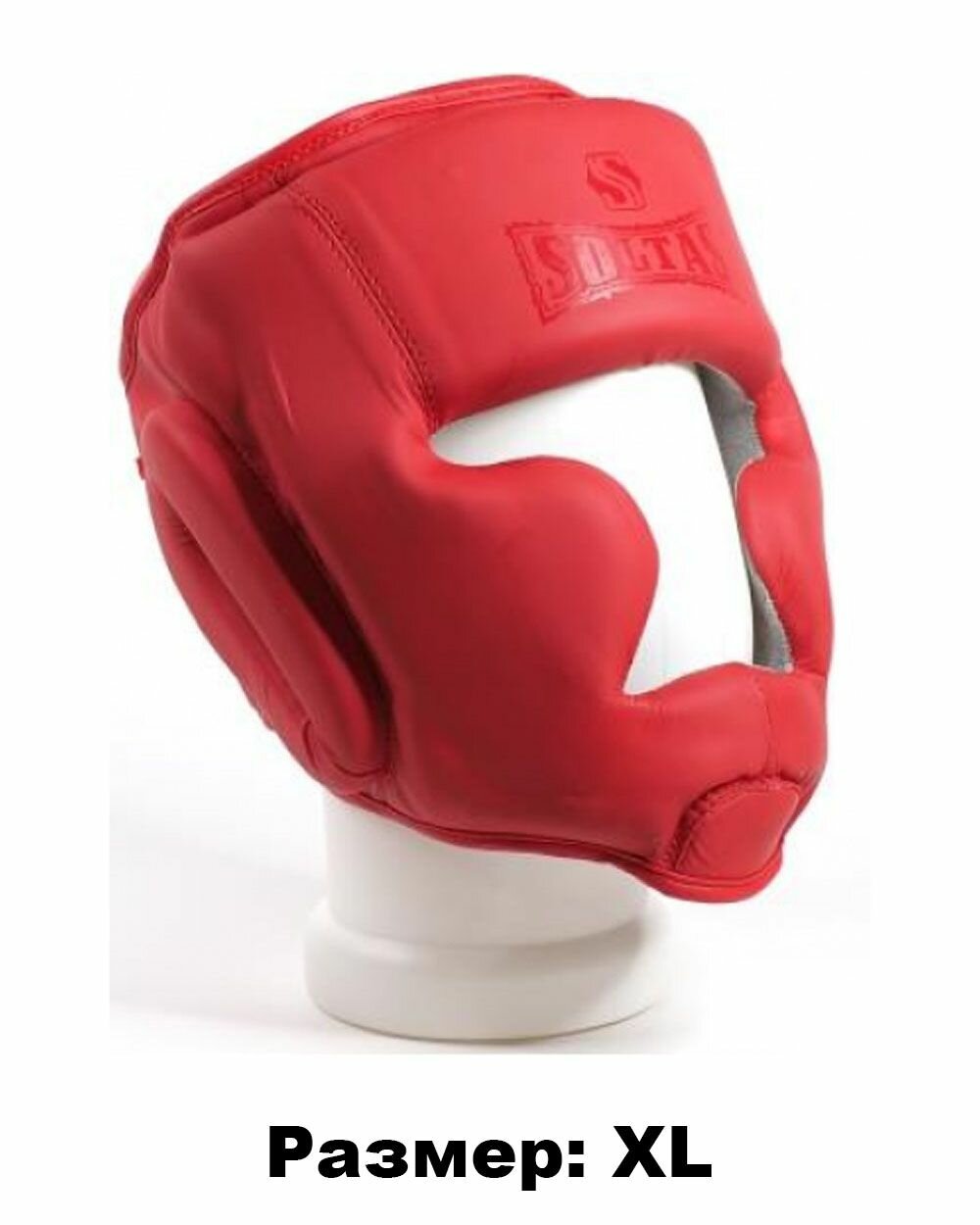 Шлем боксерский "SOLTAS DX" тренировочный - размер ХL / закрытый / красный