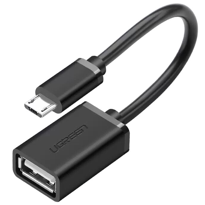 Кабель Ugreen US133 micro-USB Male to USB-A Female Cable (10 сантиметров) чёрный (10396)