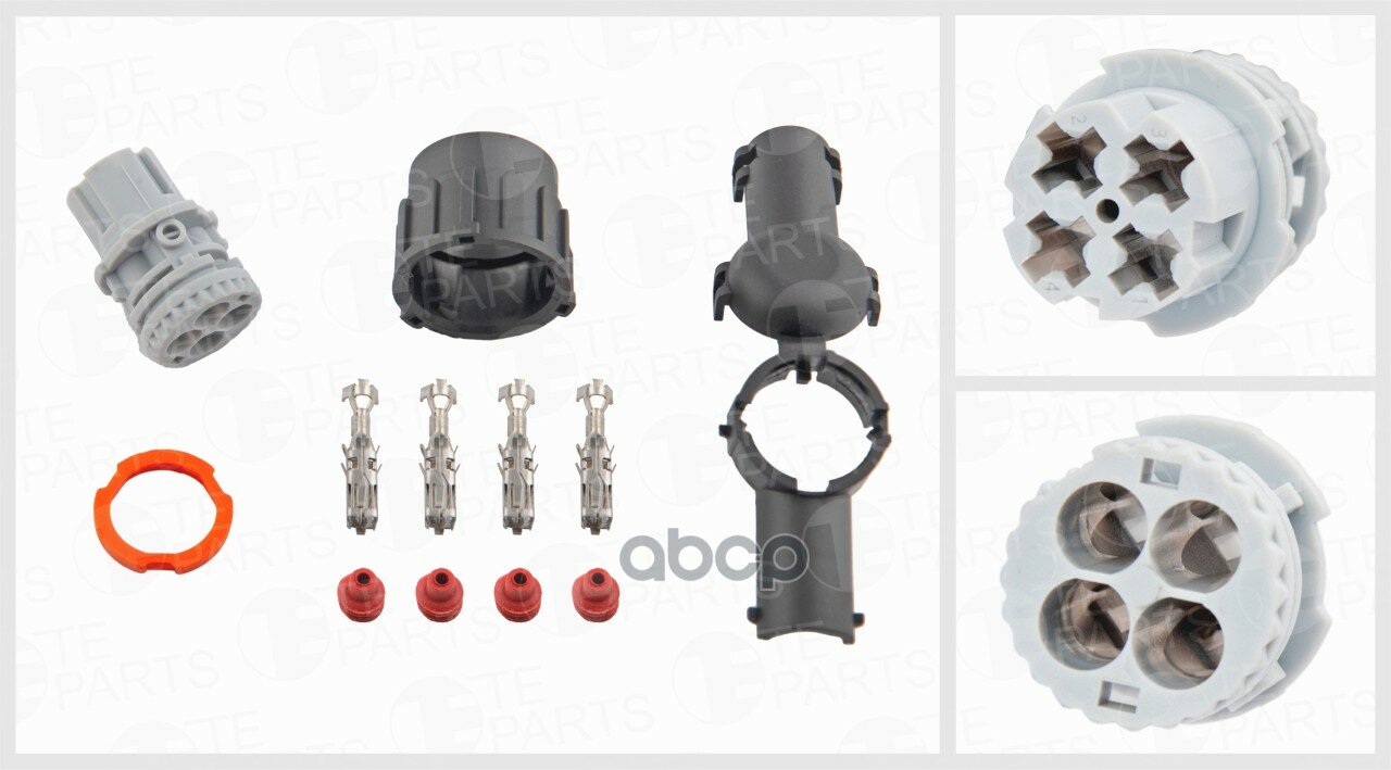 Разъём , 4х контактный (2Х2) (комплектация:4-pin, 4 уплотнения, уплотнительное кольцо, защитный кожу TE PARTS арт. 7810183