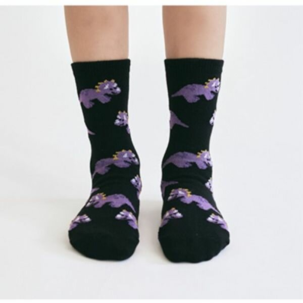 Носки Носки детские длинные (возраст 5-6 лет), черные принт динозавры (OD-B-033-L-05)BABY, D TYPE