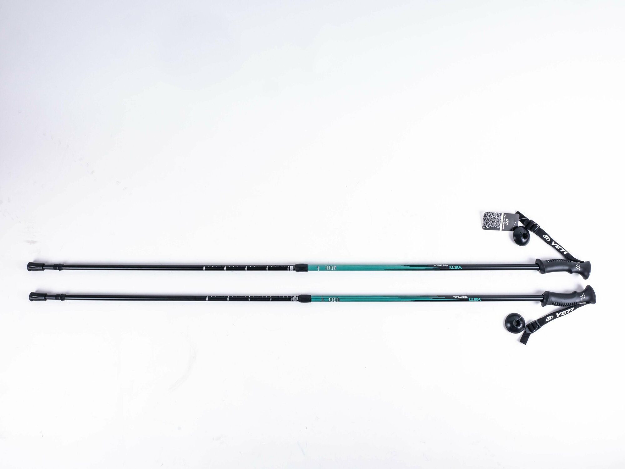 Палки для скандинавской ходьбы треккинговые Tech Team Yeti Celadon 115-135 см, двухсекционные телескопические алюминиевые, система-антишок