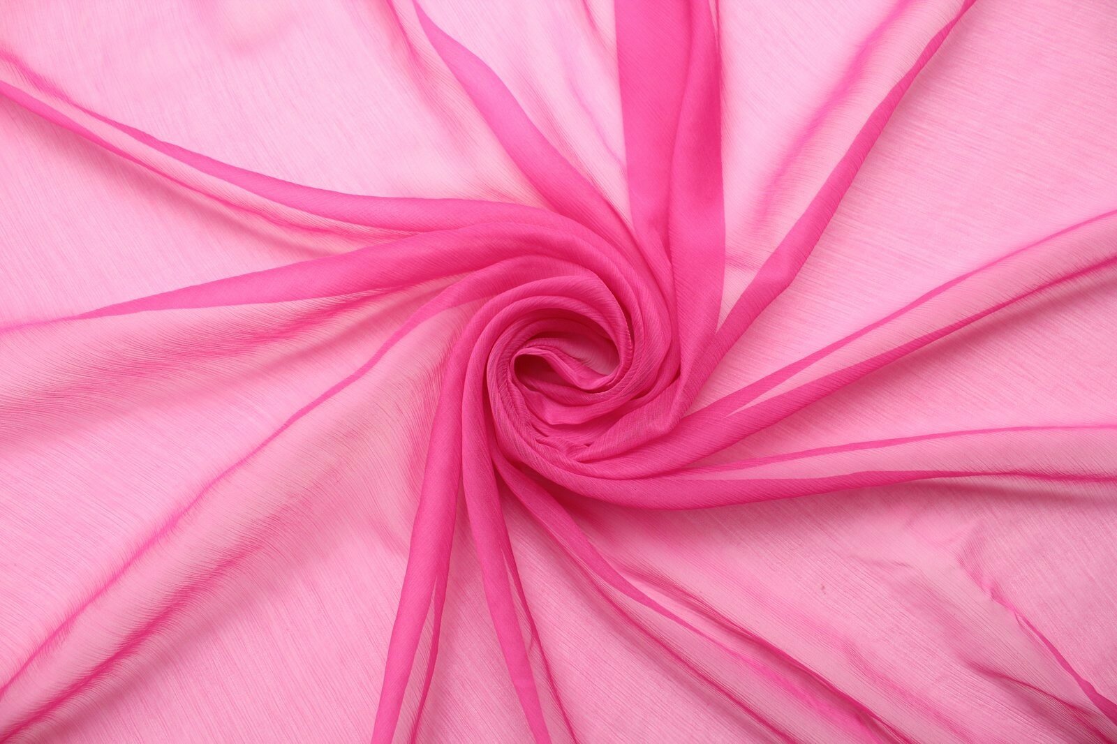 Ткань Шёлк-шифон-креш ярко-розовый, ш130см, 0,5 м
