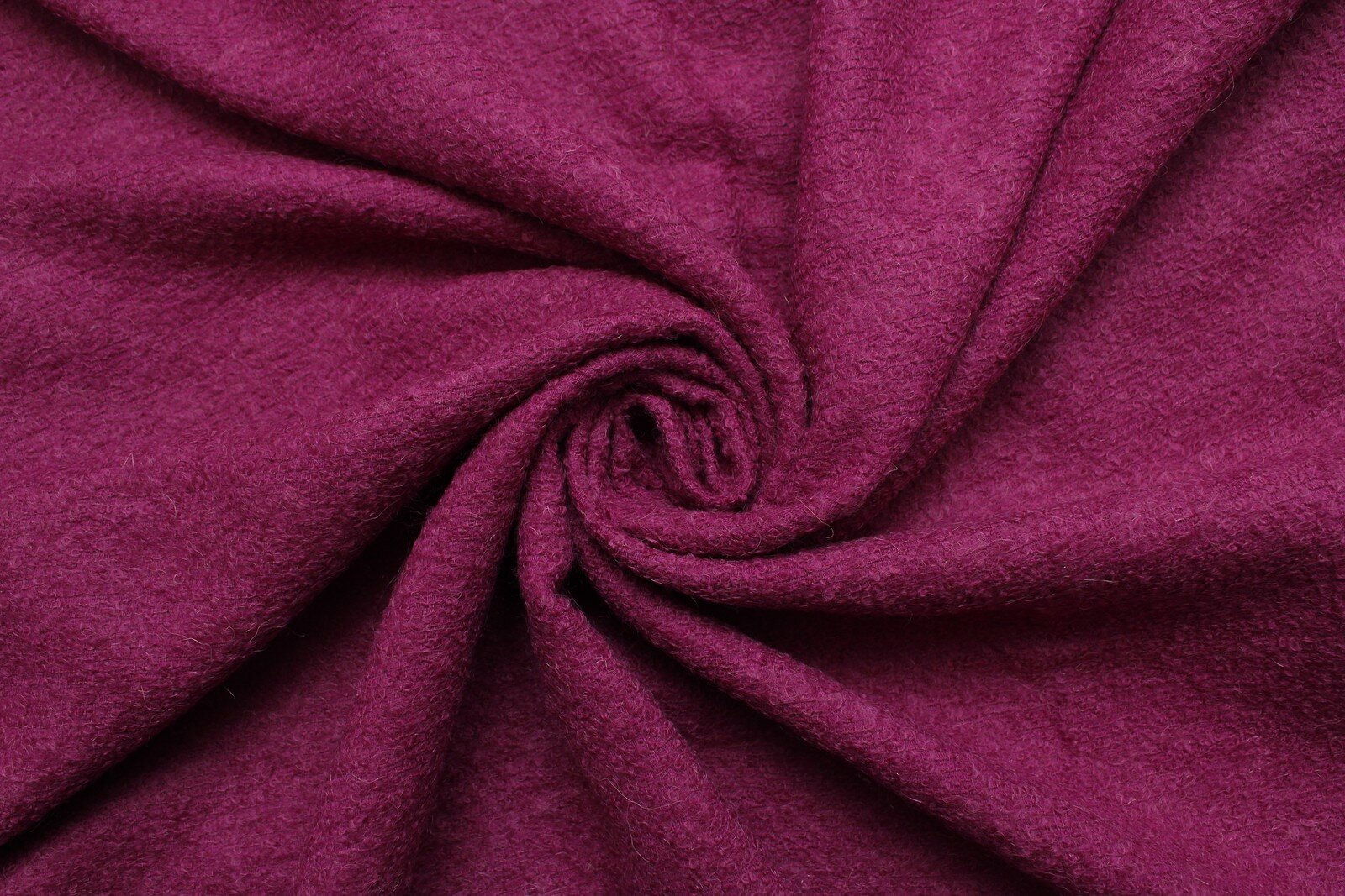 Ткань Букле Toccini пальтово-костюмное с мохером цвета тёмной фуксии, ш150см, 0,5 м
