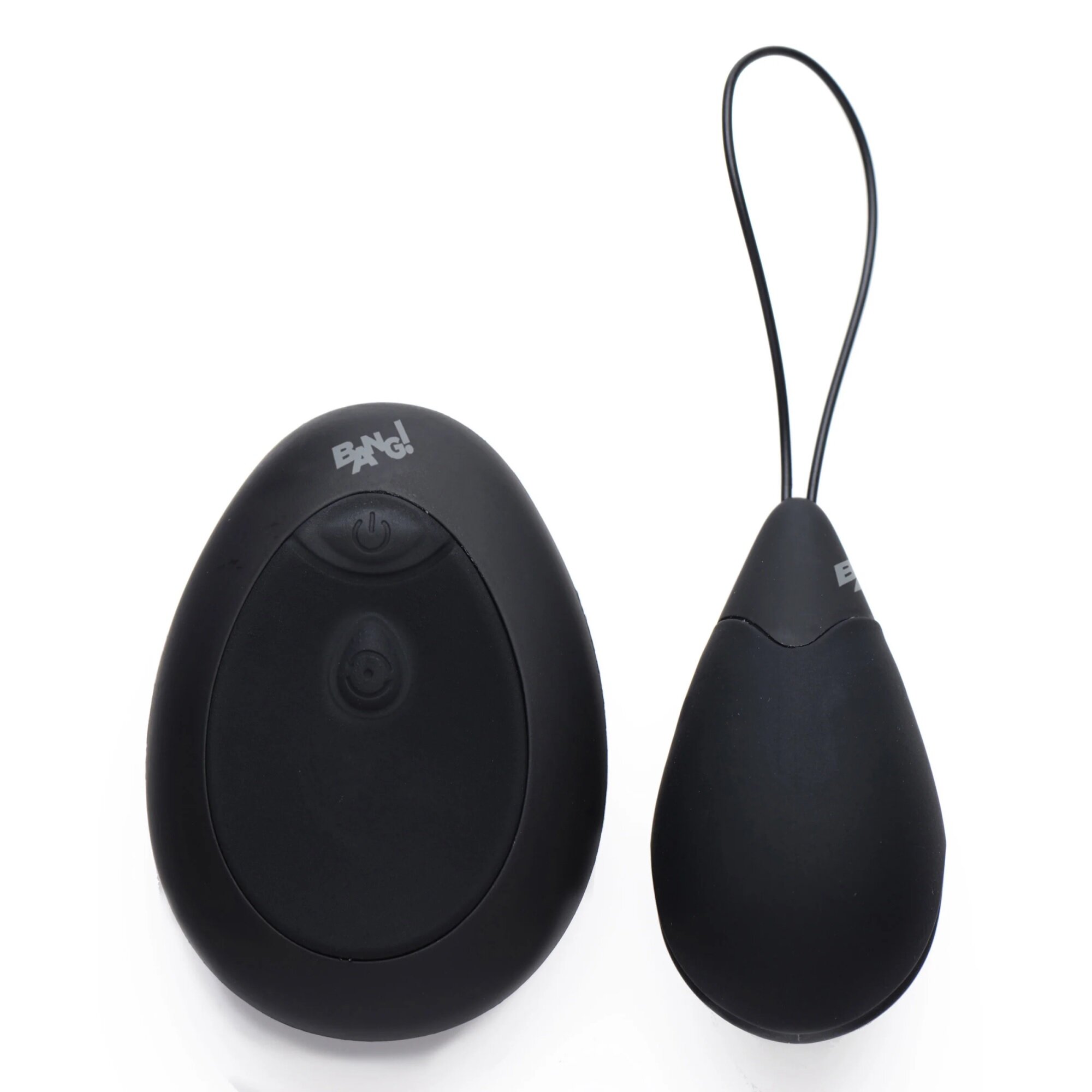 Bang! 10X Silicone Vibrating Egg - виброяйцо с пультом дистанционного управления, 6х3.3 см (чёрный)