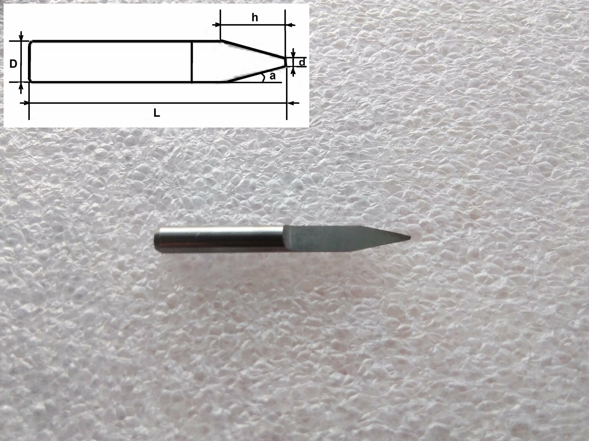 Конический гравер PDJ3.3005 d-0.5/h-6/ 2a-30/ D-3.175/ L-30. X series для ЧПУ станка