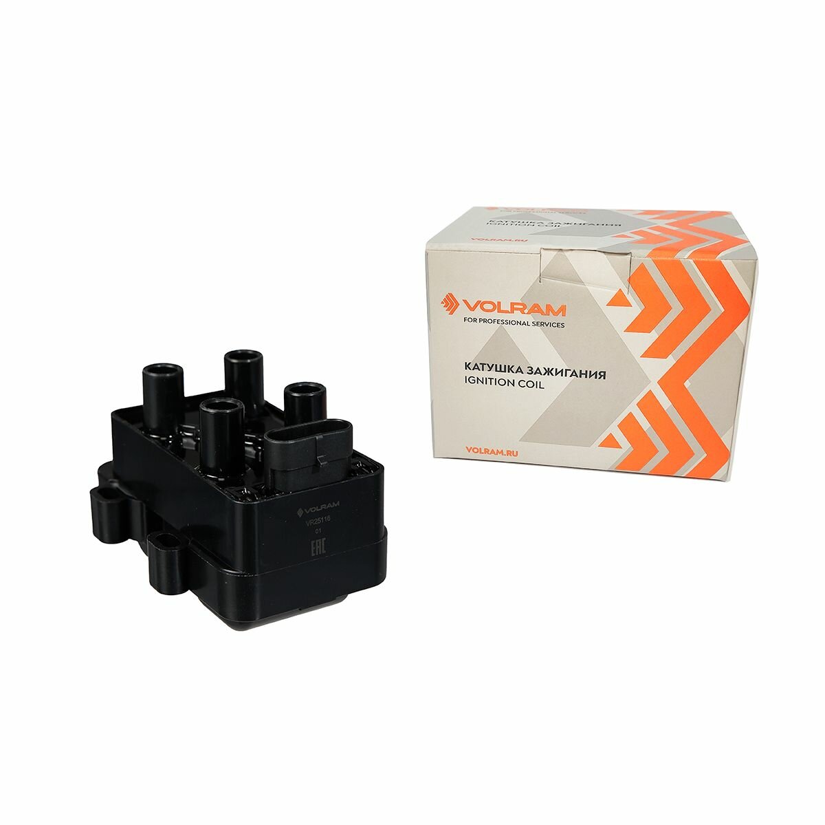 Катушка зажигания VOLRAM VR25116 для LADA, RENAULT, MAZDA, NISSAN