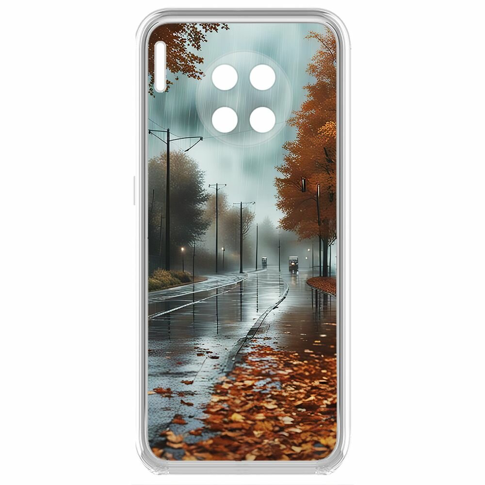 Чехол-накладка Krutoff Clear Case Осенний дождь для Huawei Mate 30