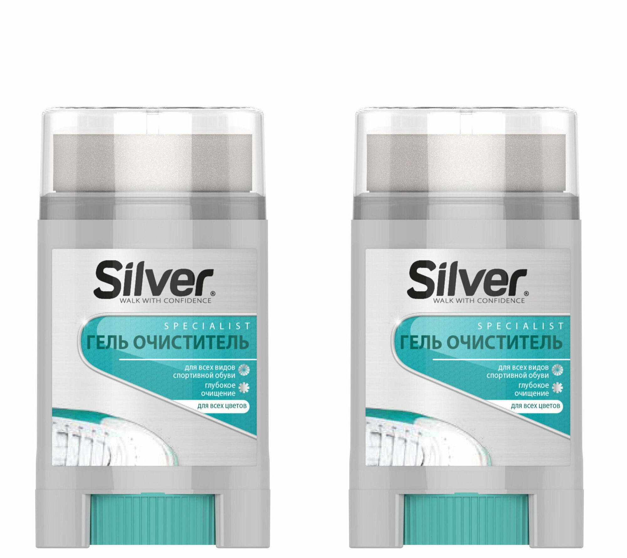 SILVER Гель-очиститель SPORT для всех видов спортивной обуви, 50 мл, 2 штуки