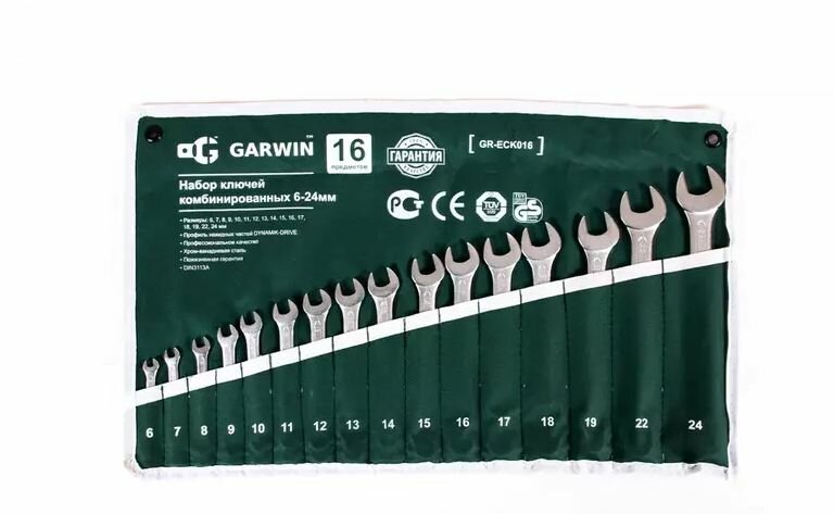 Набор ключей комбинированных 16 предметов 6-24 мм GARWIN PRO GR-ECK016