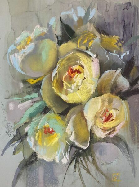ART-Salon at Oktyabrskaya "Цветы" 60х46 см; бумага, темпера, пастель; ручная работа