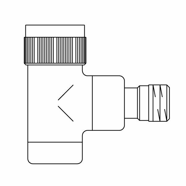 Вентиль "серии Е" Ду 15 1/2" угловой, матовая сталь