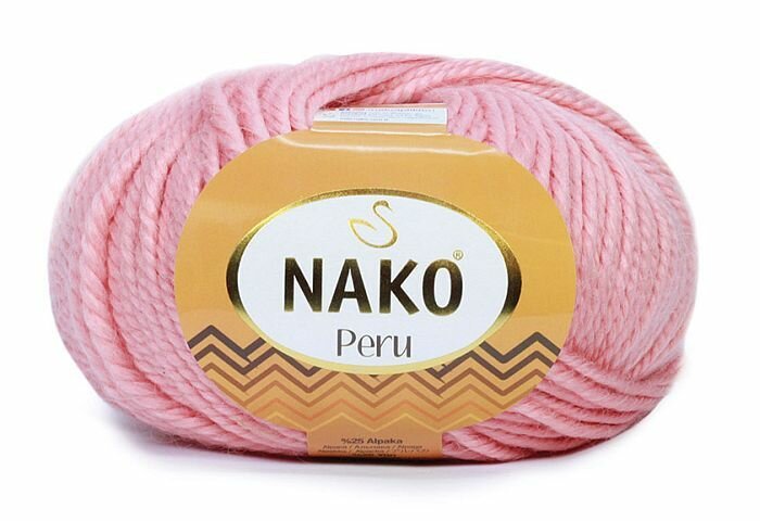Пряжа PERU (NAKO), св. коралл - 11452, 25% альпака, 25% шерсть, 50% акрил, 5 мотков, 100 г, 130 м.