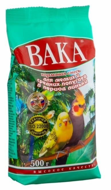 Вака Корм сухой для мелких и средних попугаев Высокое Качество, 500 г/