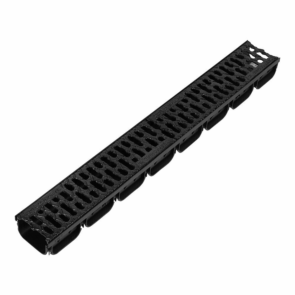 Лоток водоотводный пластиковый 1000х125х70 мм Standartpark Spark 2 с чугунной решеткой класс А15 (88031) Standartpark 88031