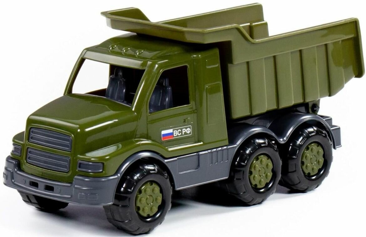 Автомобиль "Самосвал военный Гоша" с откидным кузовом, игрушечная машинка для детей, пластиковая игрушка для песочницы и дома
